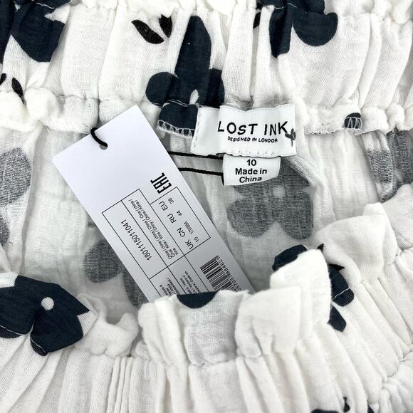 Lost Ink | Dresses | Lost Ink Nwt Off Shoulder Floral Print Black White ...